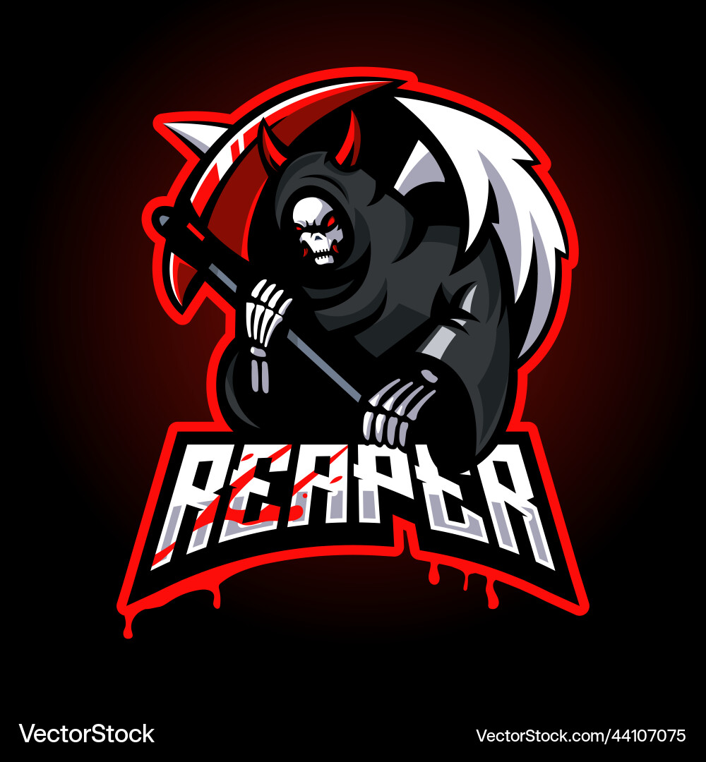 Grim reaper mascot logo Royalty Free Vector Image