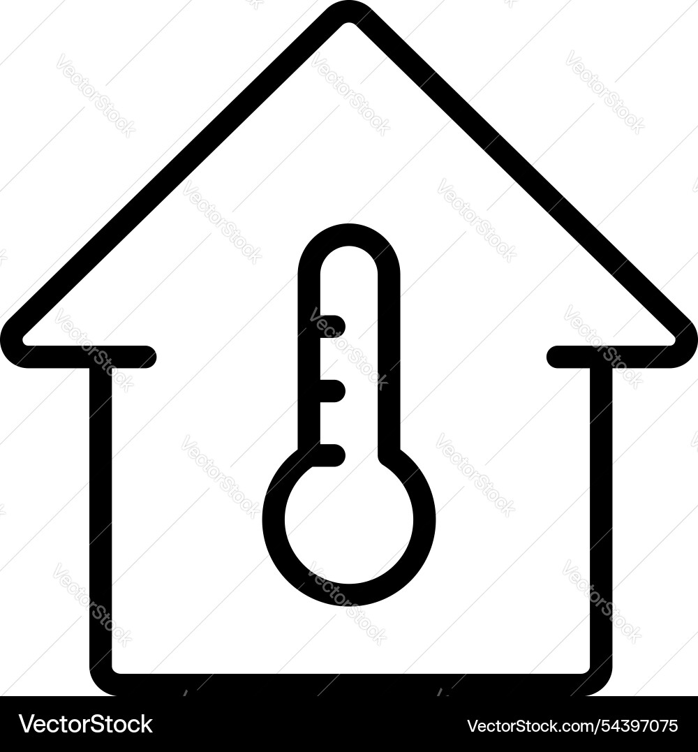 Home heating icon hvac system linear sign simple Vector Image
