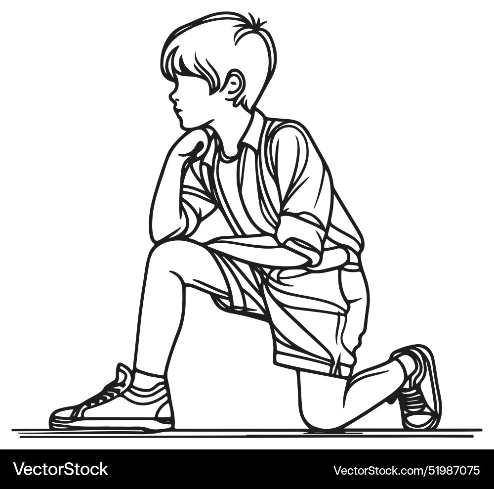 Man boy and husband line art drawing design Vector Image