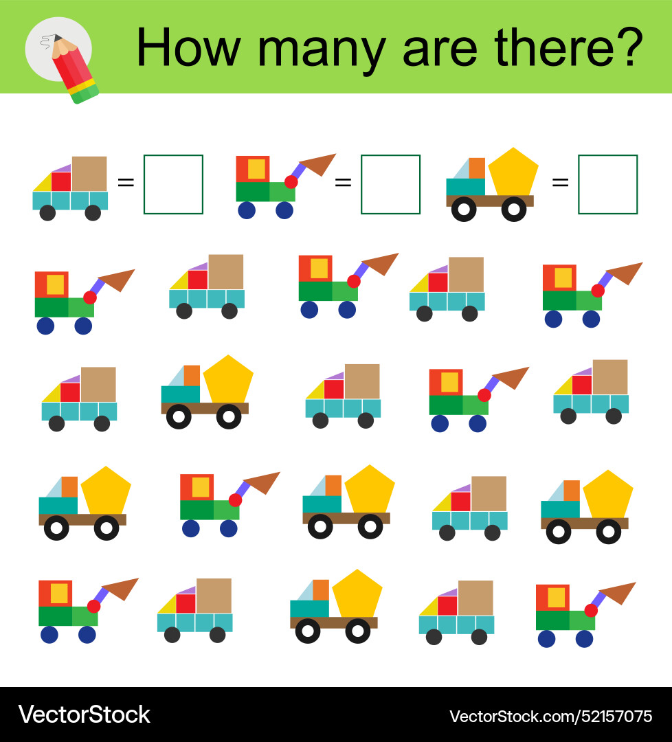 Math activity for kids developing numeracy Vector Image