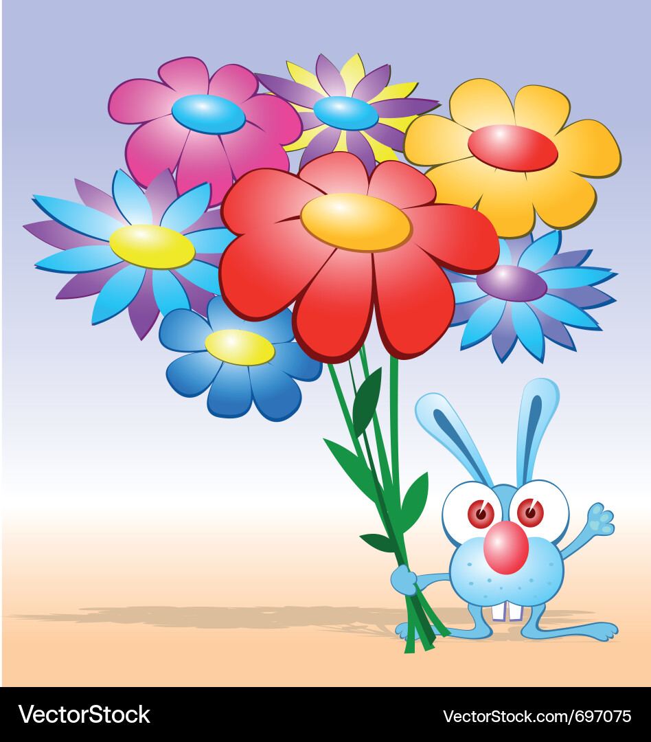 Romantic rabbit Royalty Free Vector Image - VectorStock