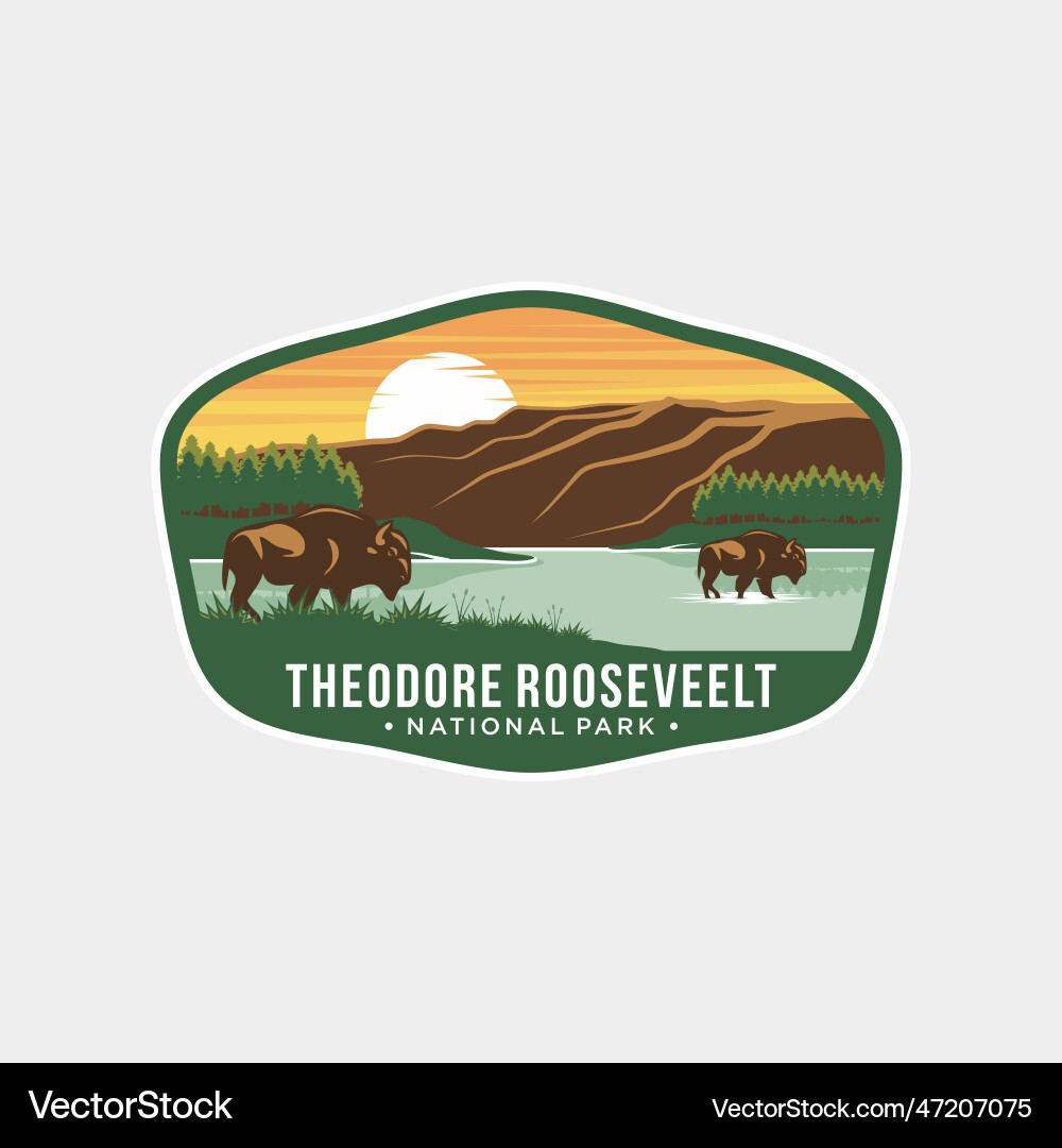 Theodore roosevelt national park emblem patch logo