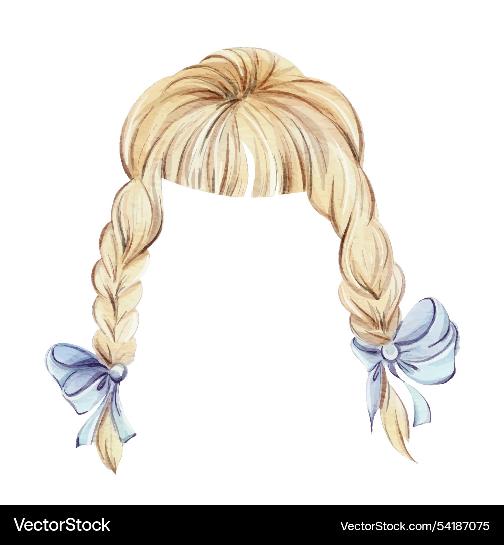 This is an adorable and cute blonde braided Vector Image