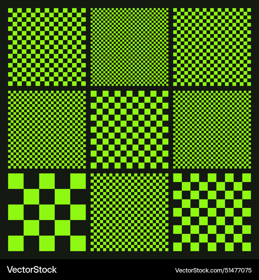 Trendy checkered pattern black and green tiled Vector Image