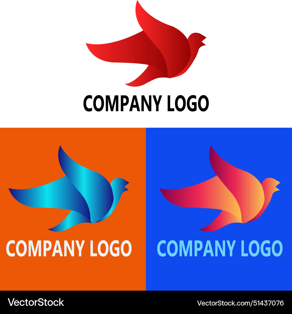 Abstract bird logo template design Royalty Free Vector Image