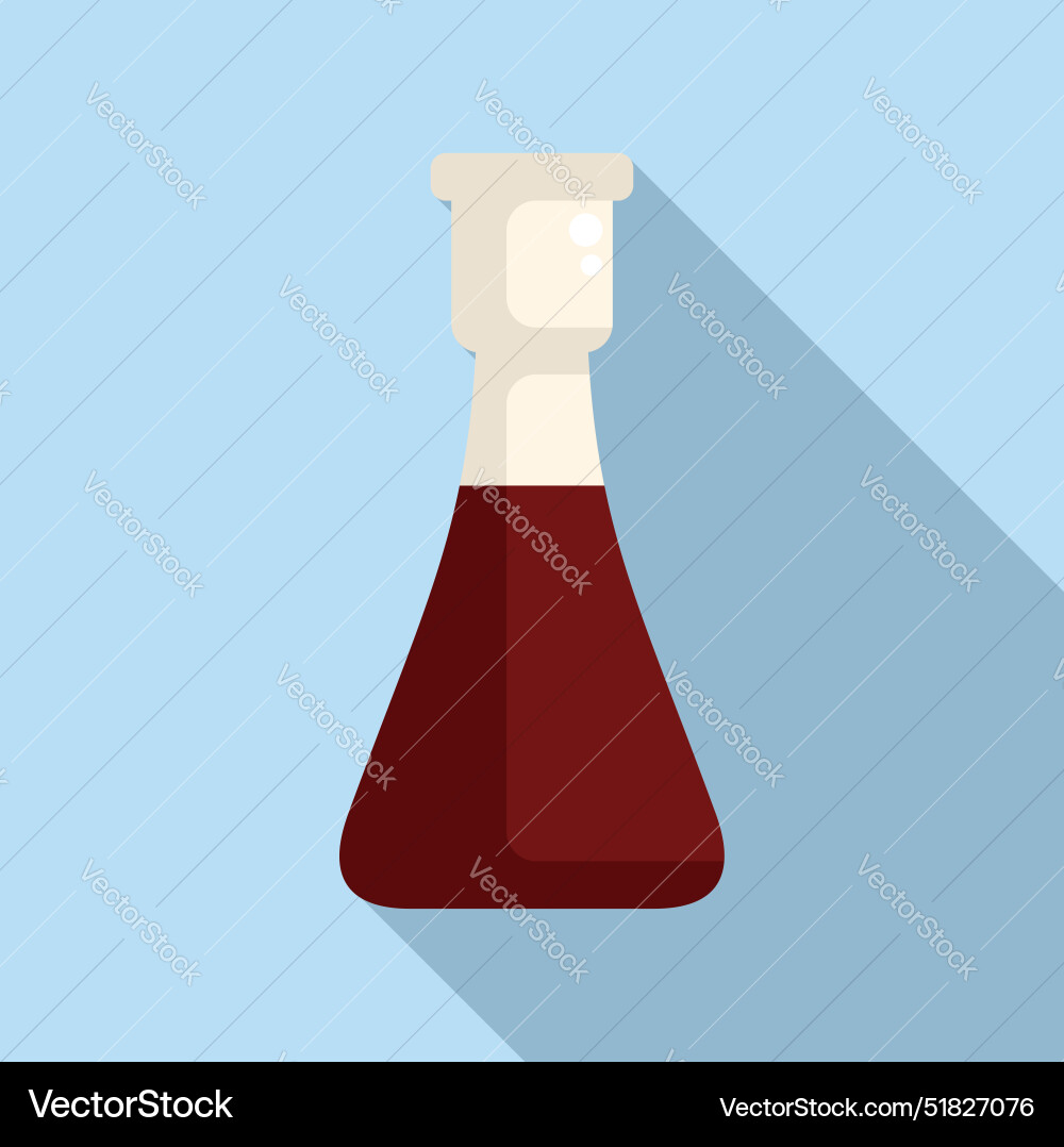Chemical flask containing red liquid Royalty Free Vector