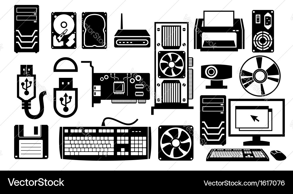 Computer hardware icon Royalty Free Vector Image