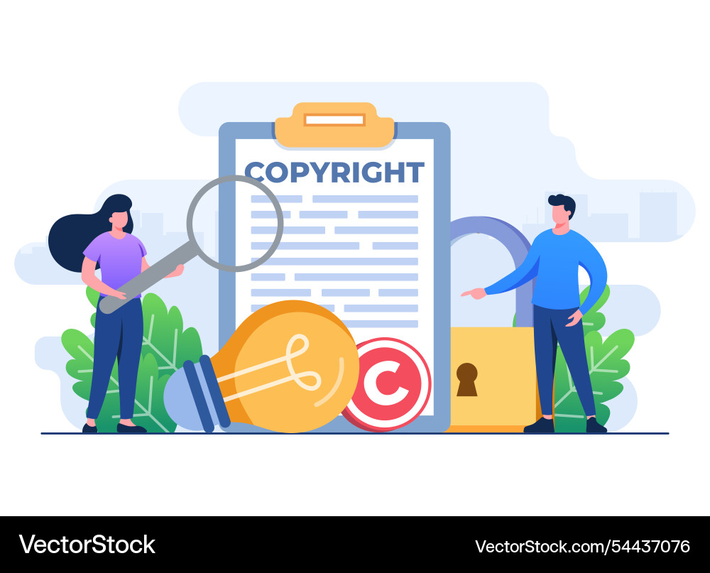 Copyright concept flat template intellectual Vector Image
