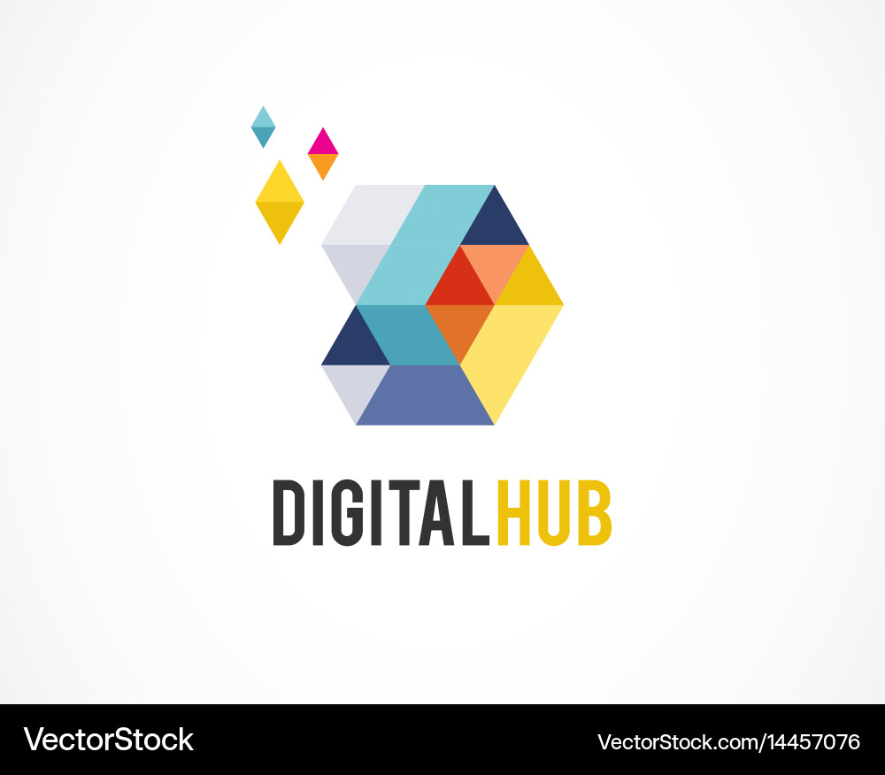 Creative digital abstract icon building logos Vector Image