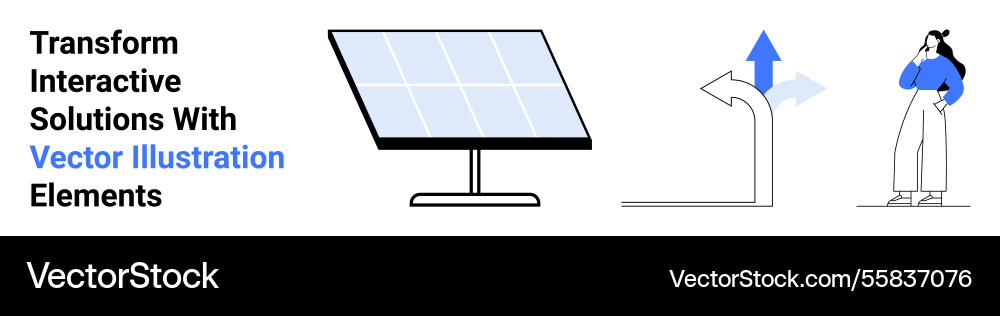 Decision-making concept with woman solar panel Vector Image