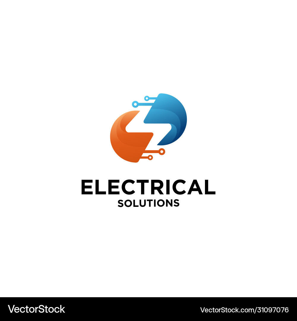 Electrical solutions awesome logo Royalty Free Vector Image
