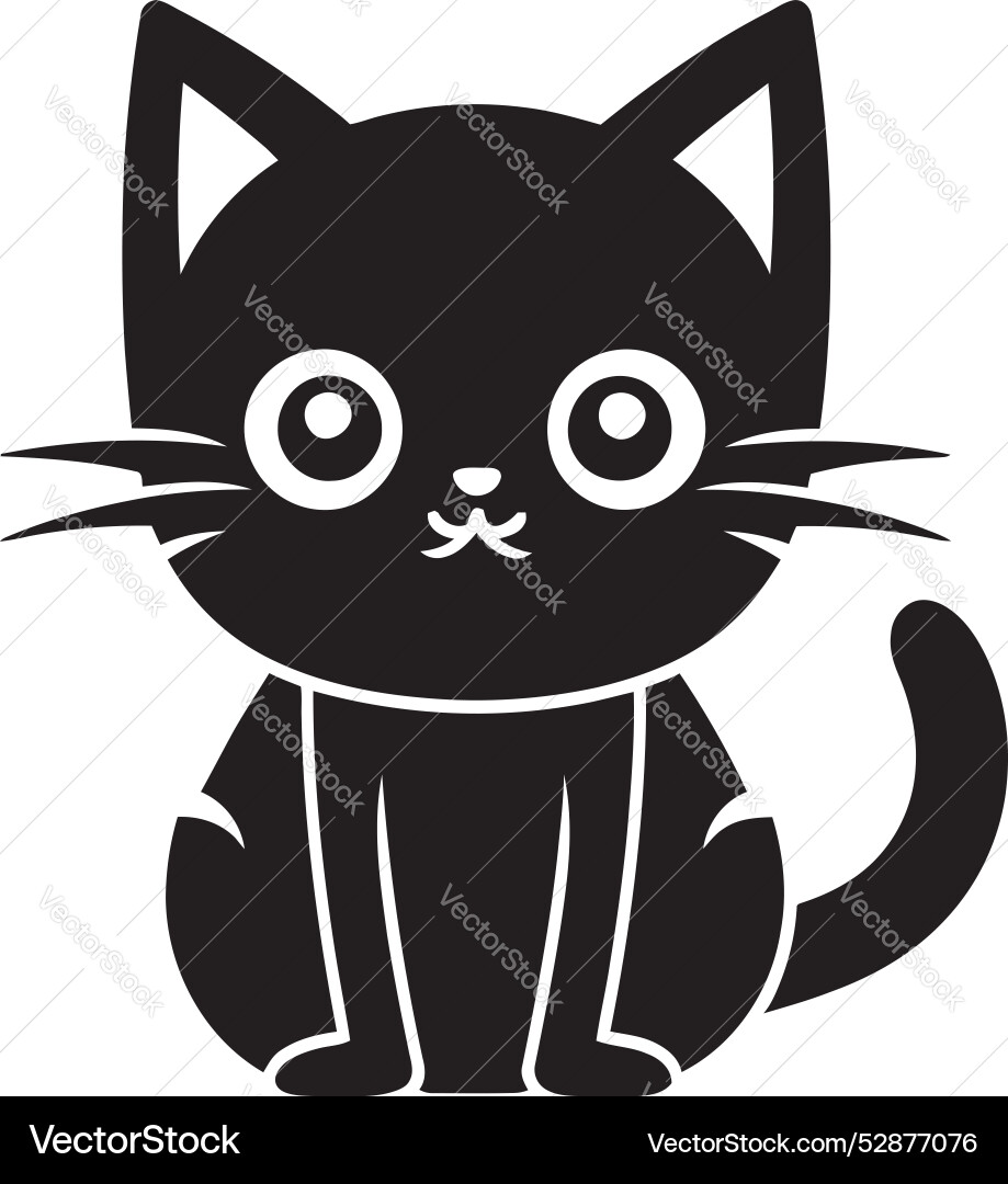 Feline geometric art cat outline badge Royalty Free Vector