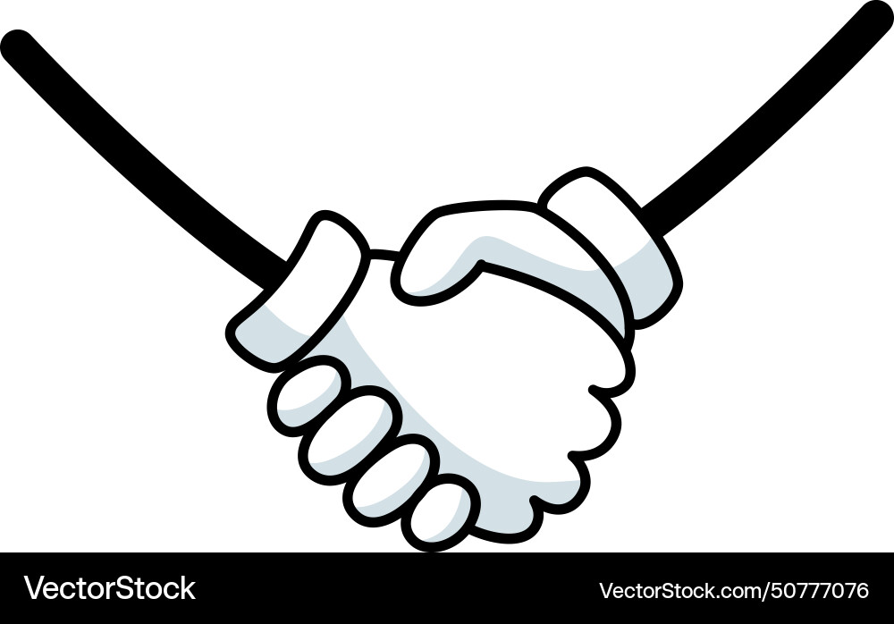 Handshake icon white glove hands shakes together Vector Image