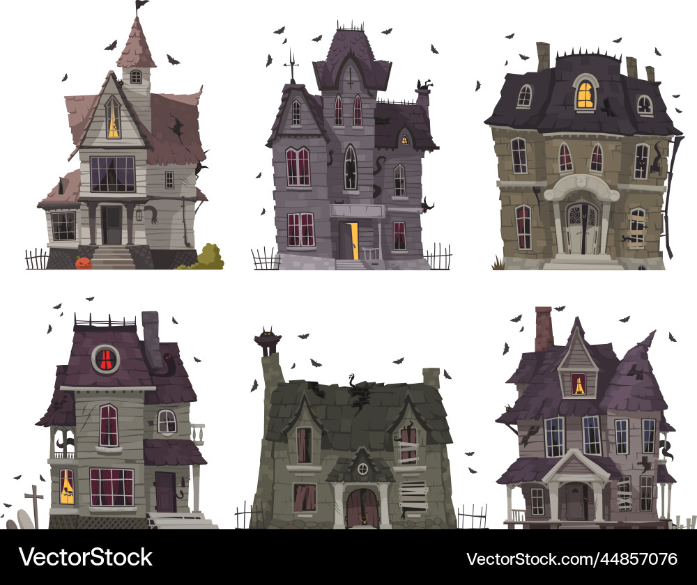 Horror house set Royalty Free Vector Image - VectorStock