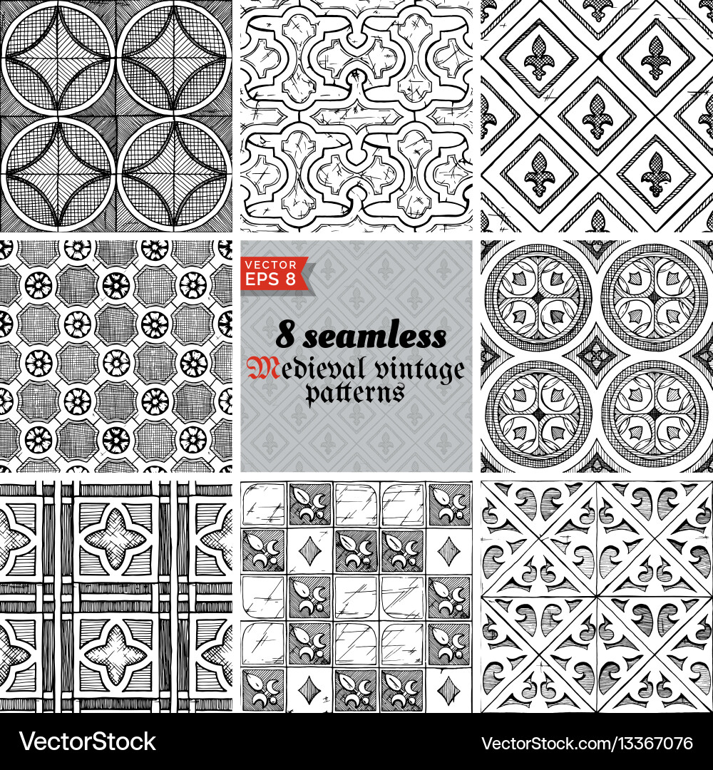 Medieval seamless pattern Royalty Free Vector Image