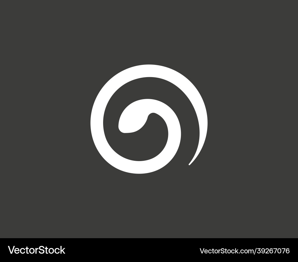 Minimalist Snake Spiral Logo Royalty Free Vector Image