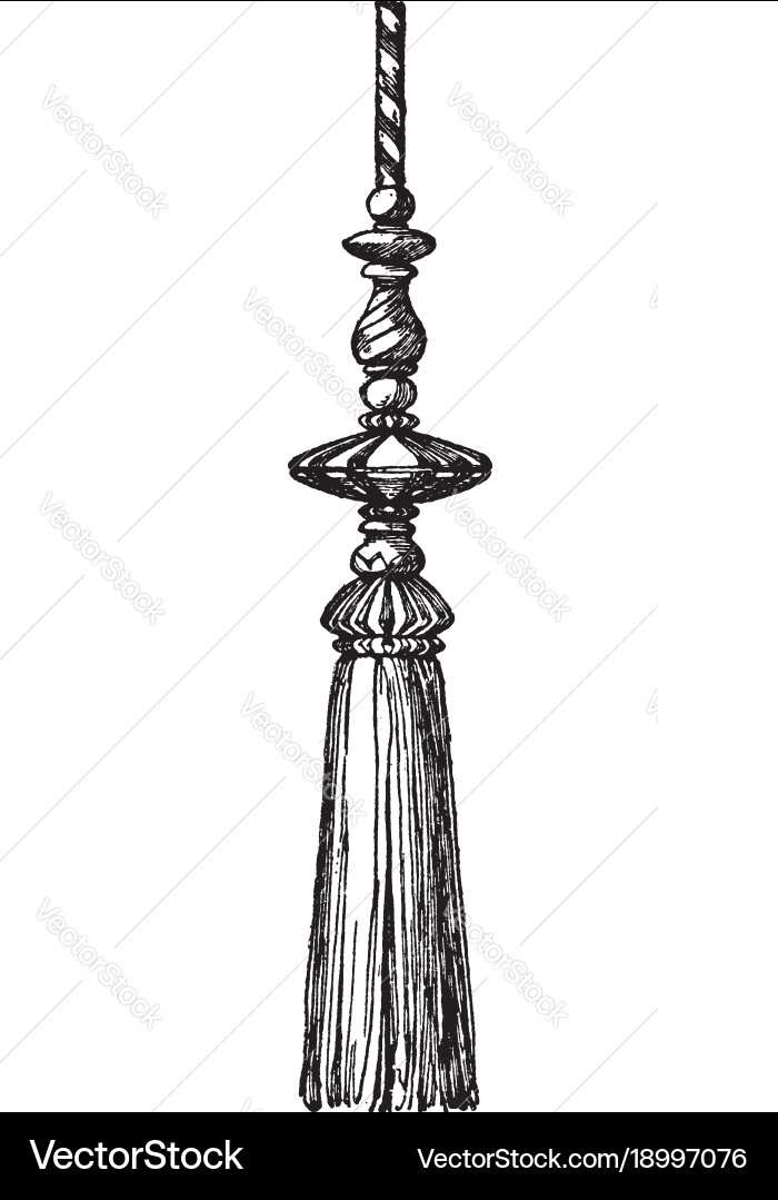Modern tassel consists vintage engraving Vector Image
