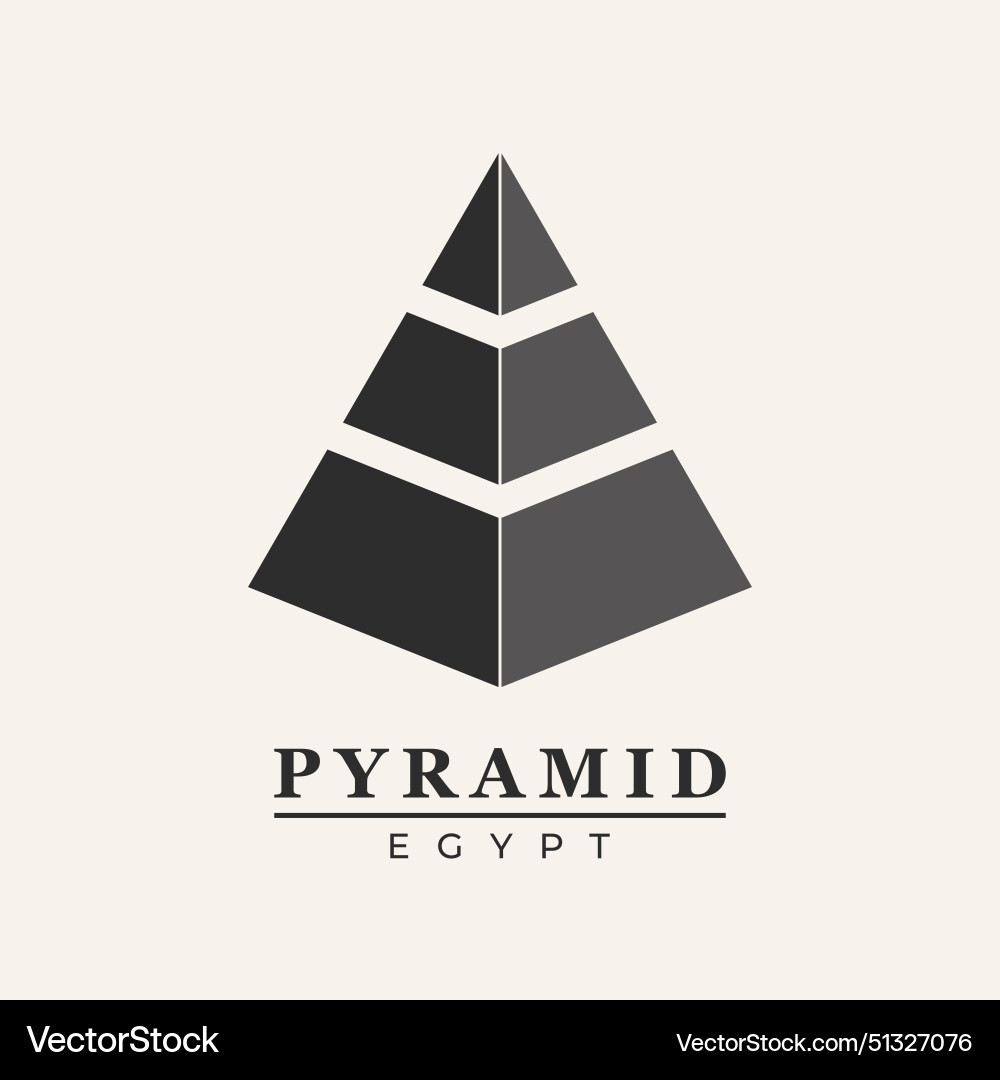 Pyramid logo design silhouette Royalty Free Vector Image