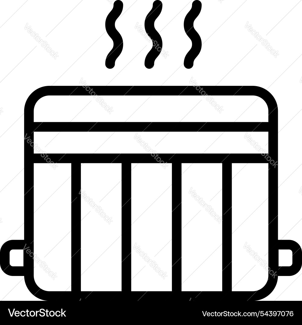 Radiator icon home heating hvac system Royalty Free Vector