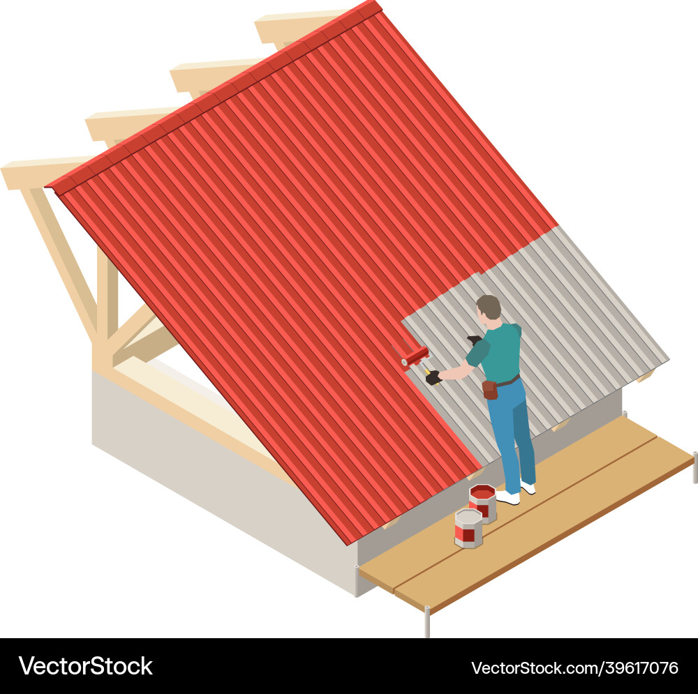 Roof painting Royalty Free Vector Image - VectorStock