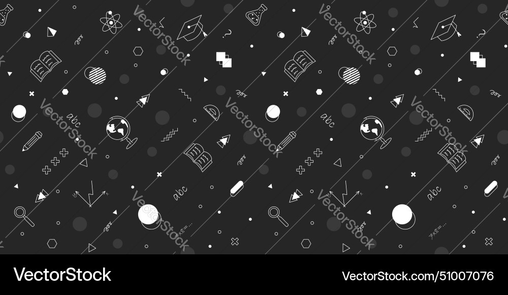 Seamless pattern with education symbols Royalty Free Vector