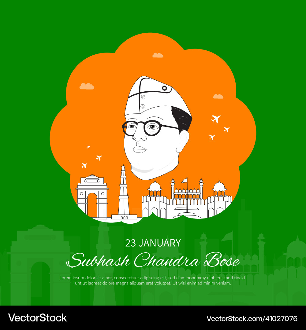 Subhash chandra bose jayanti banner design Vector Image