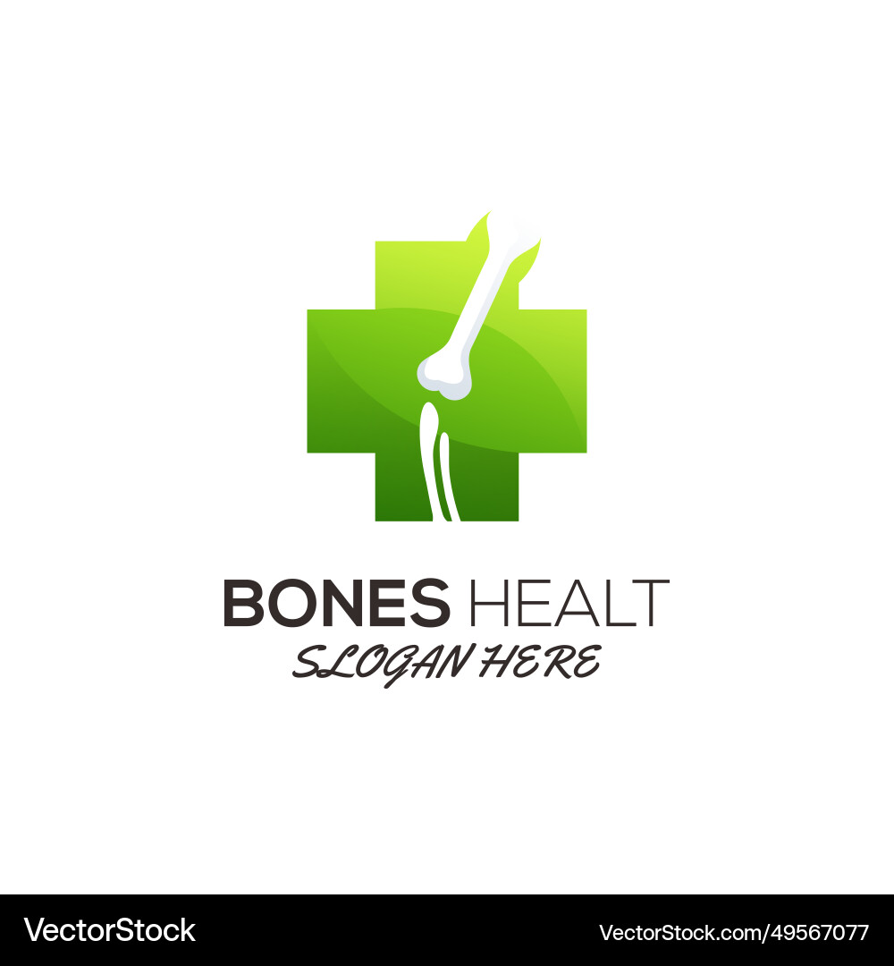 Bones with heal logo colorful gradient abstract Vector Image