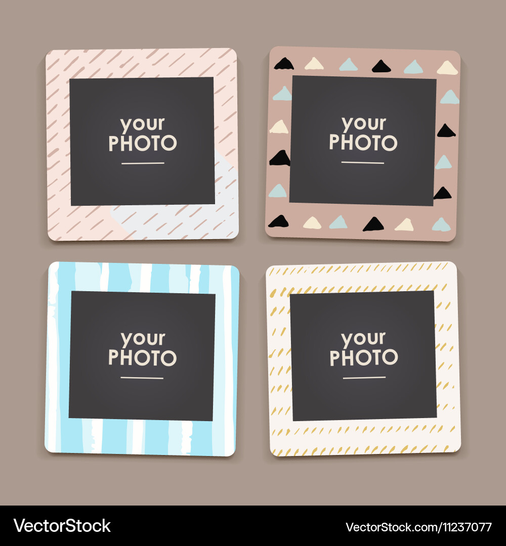 Colorful Photo Frame Template Royalty Free Vector Image