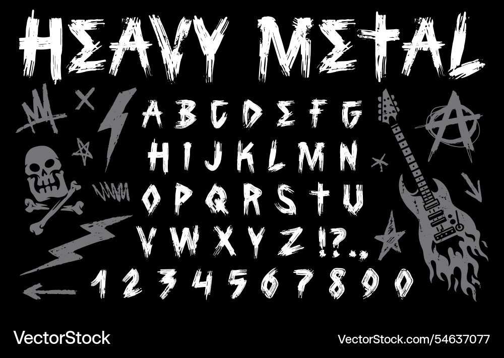 Heavy Metal Typography & Symbols Royalty Free Vector