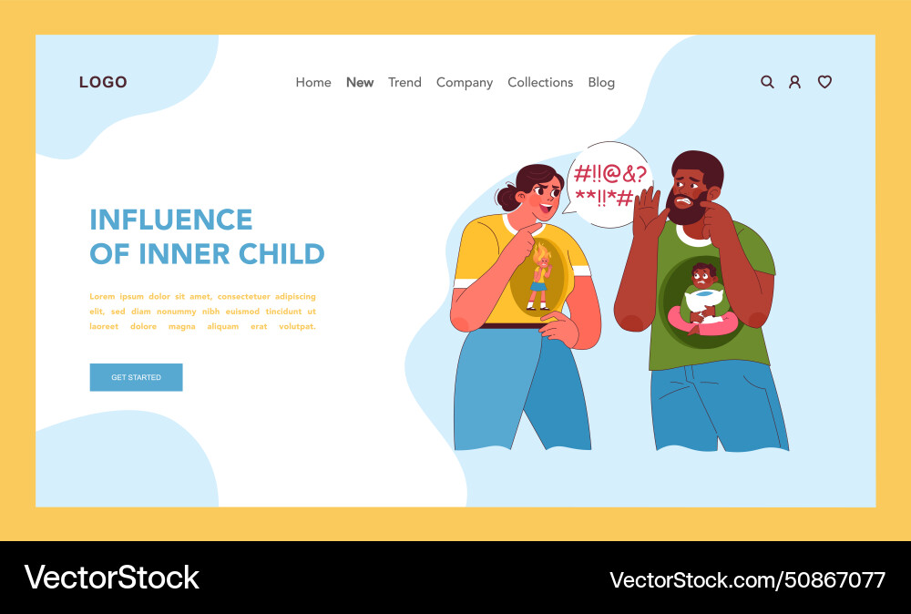 Inner child impact concept Royalty Free Vector Image