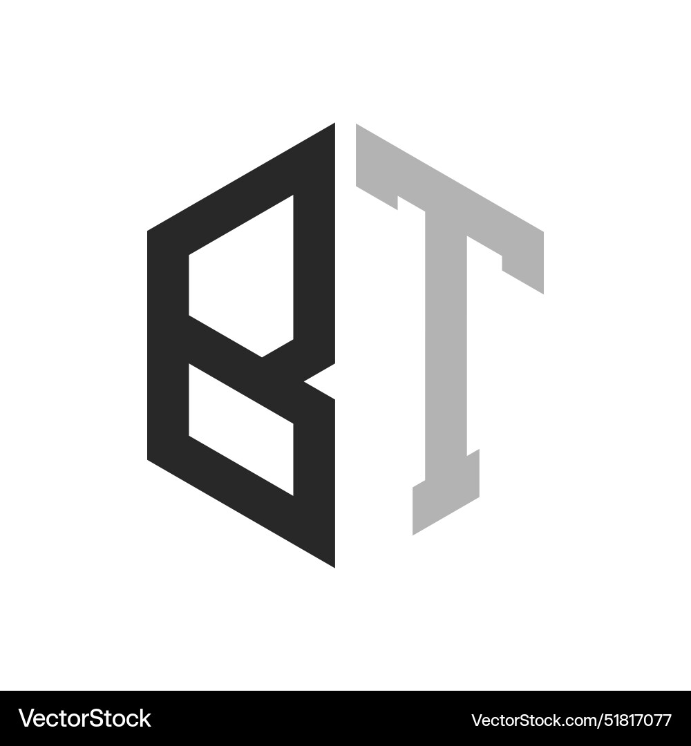 Modern unique hexagon letter bt logo design Vector Image