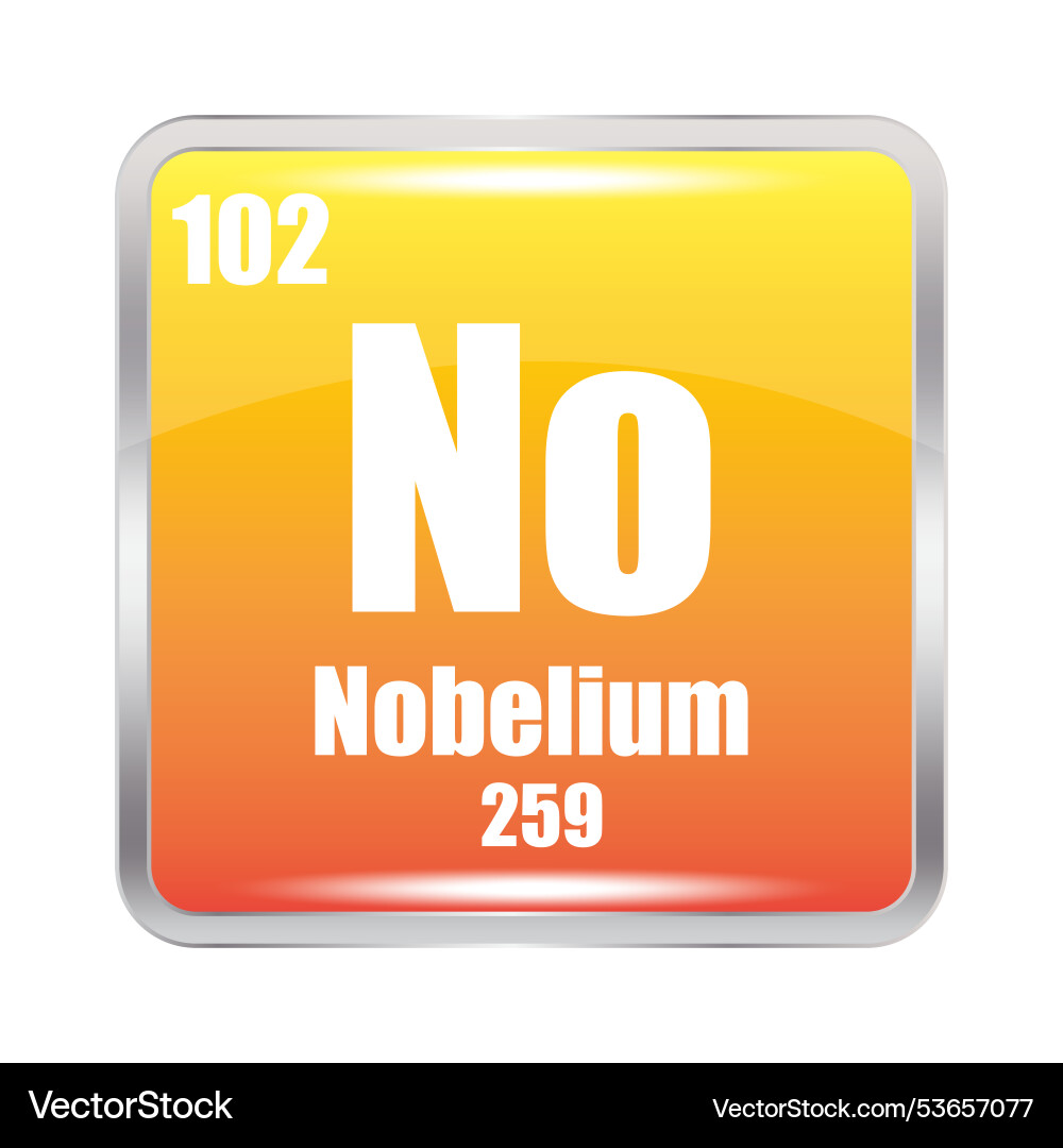 Nobelium icon no chemical element atomic number Vector Image