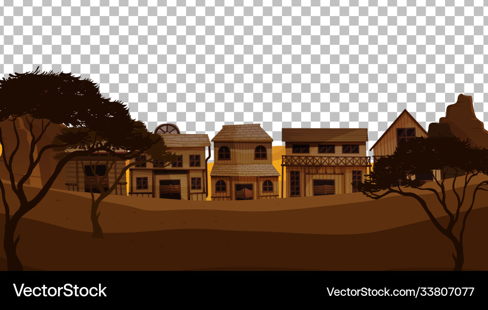 Old town village on transparent background Vector Image