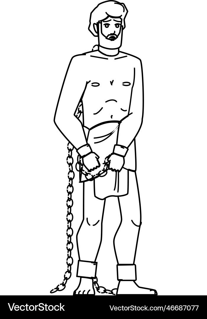Slave man Royalty Free Vector Image - VectorStock