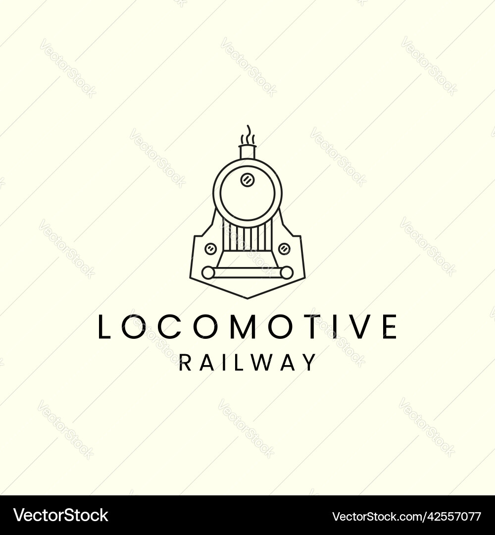 Train travel with line art style logo icon Vector Image