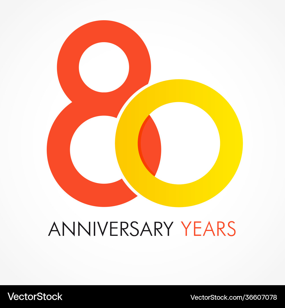 80 circle anniversary logo Royalty Free Vector Image