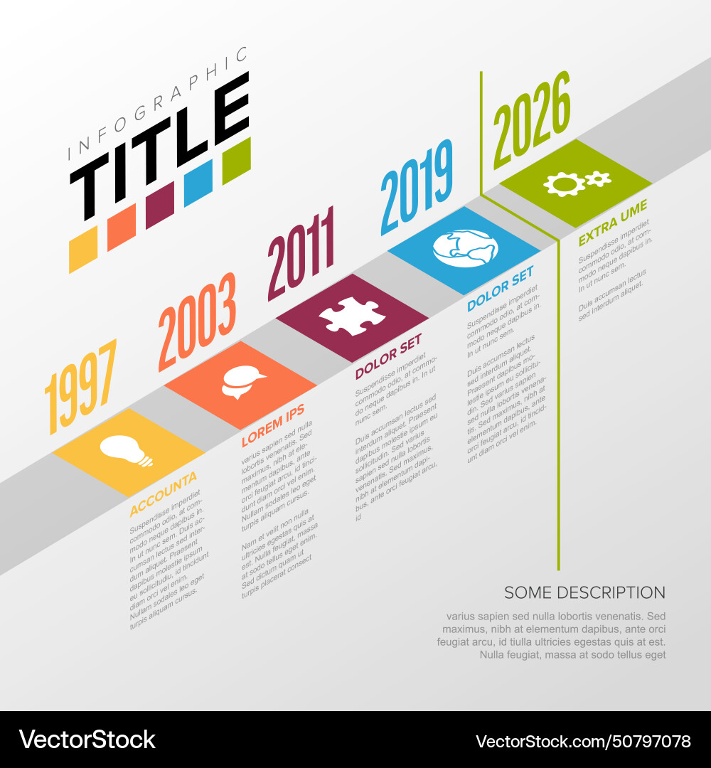 Infographic timeline template on the edge Vector Image