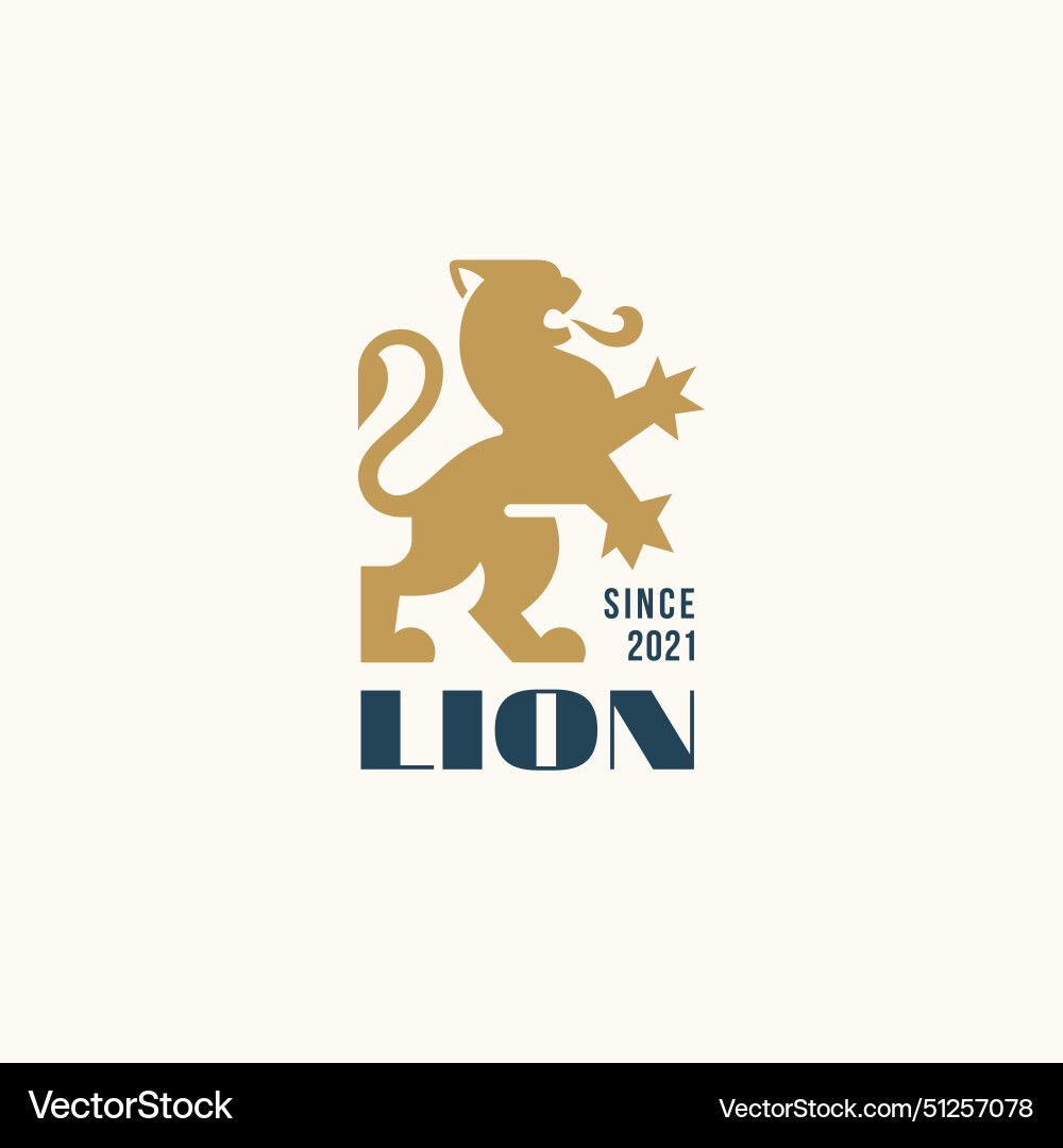 Lion heraldic logo Royalty Free Vector Image - VectorStock