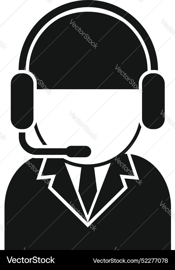 Operator wearing headset is speaking on microphone