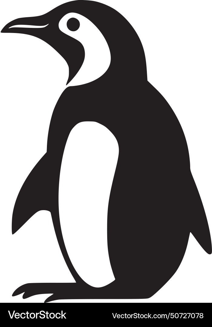 Penguin - black and white Royalty Free Vector Image