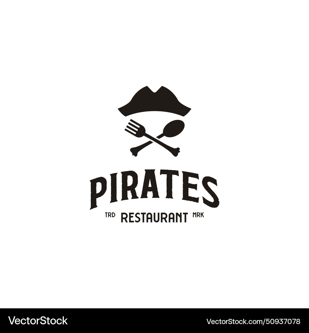 Pirates restaurant logo design on isolated Vector Image