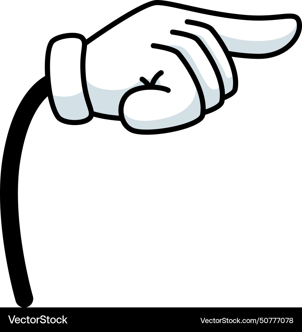 Pointing finger gesture white glove hand Vector Image