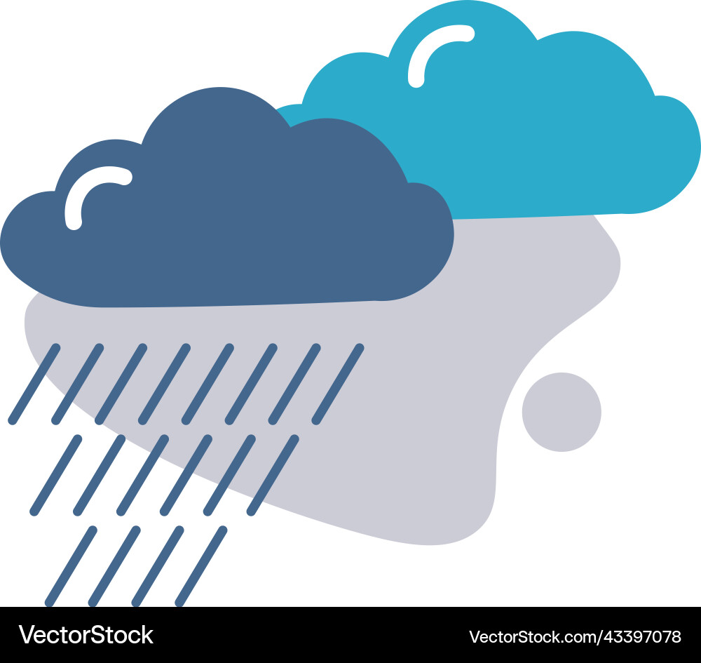 Raining weather forecast or outlook icon widget Vector Image