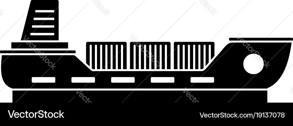 Schiff Fracht Ikone einfach schwarz Stil Vektorbild
