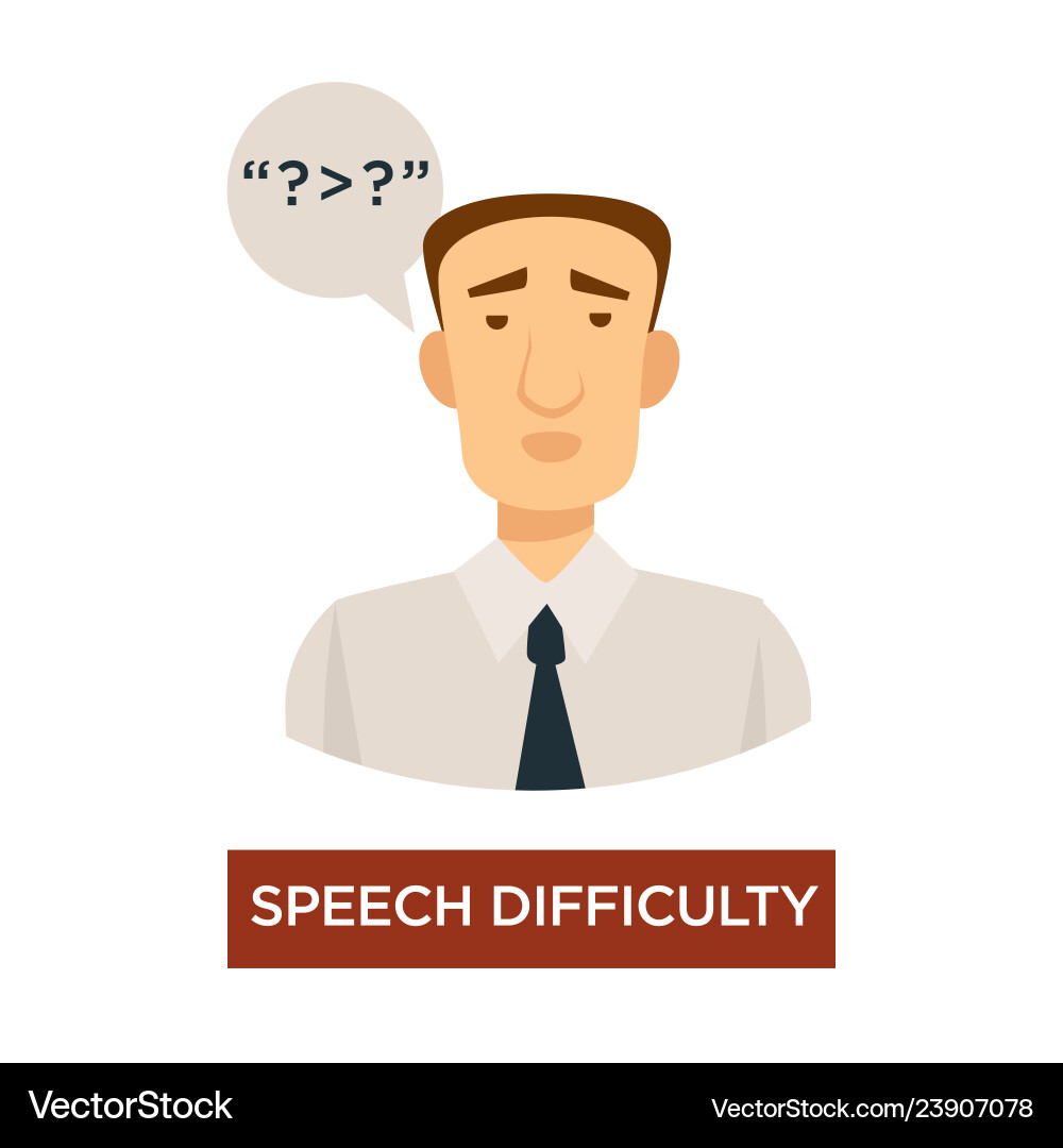 Speech difficulty symptom stroke sign disease Vector Image