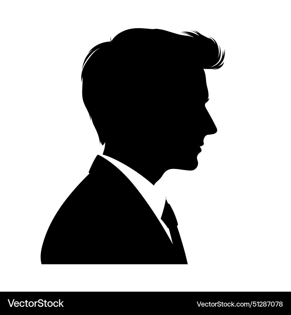 Stylish young man in suit profile silhouette Vector Image