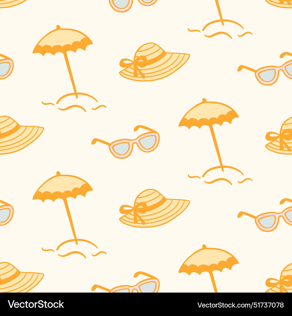 Summer beach umbrella seamless pattern background Vector Image