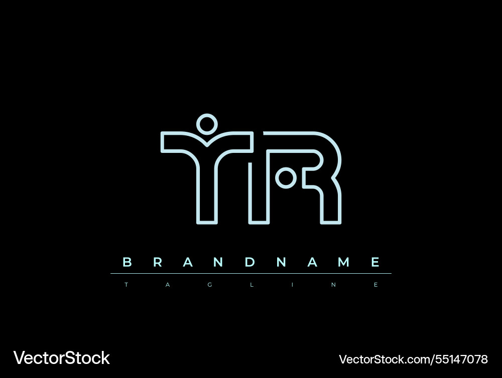 Tr technology letter logo template Royalty Free Vector Image