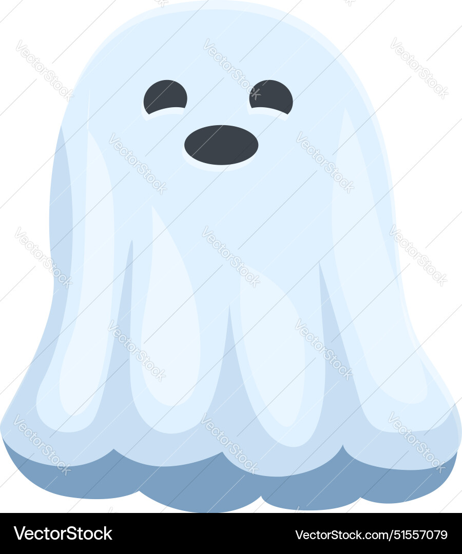 Cute ghost character floating and saying boo Vector Image