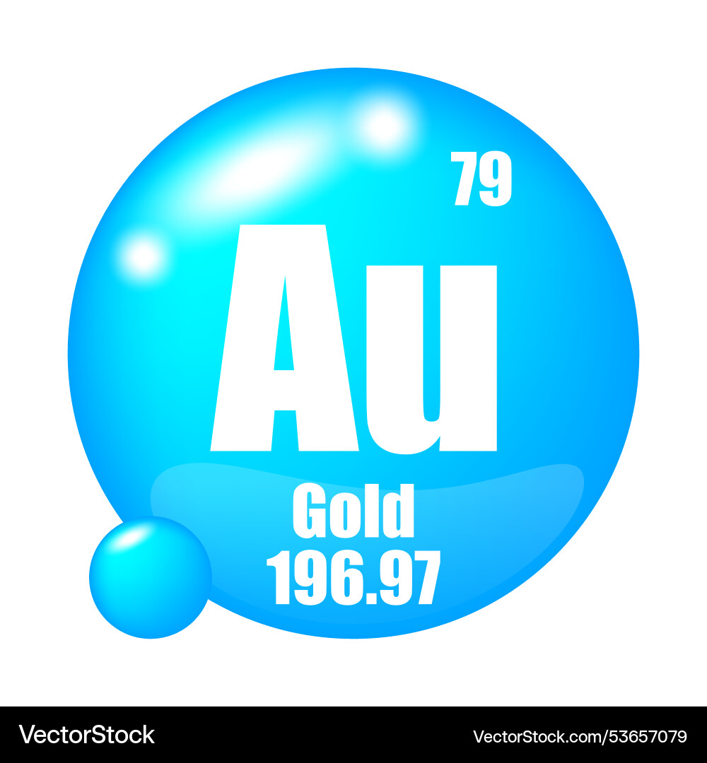 Gold icon au chemical element atomic number 79 Vector Image